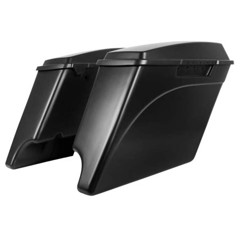 Hogworkz Denim Black Dual Cut Stretched Saddlebags 4 In Extended