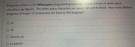 solved programs written in the whitespace programming