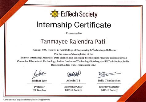 Tanmayee Patil On Linkedin Iitbombay Edtechinternship Datascience
