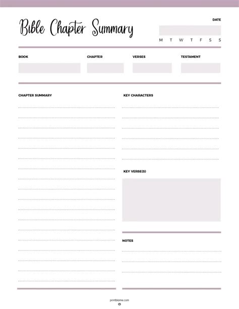 Printable Bible Study Notes Template Free Printable
