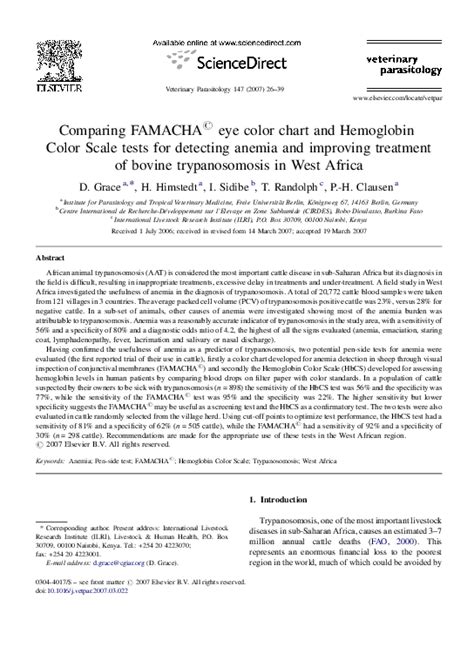 pdf comparing famacha© eye color chart and hemoglobin color scale