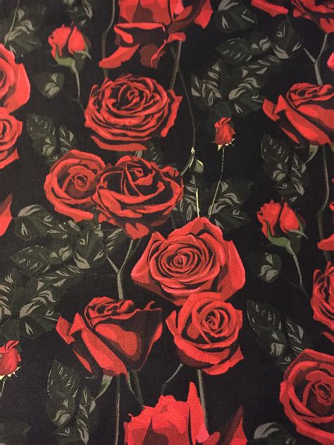 Black Rose Pattern Wallpaper