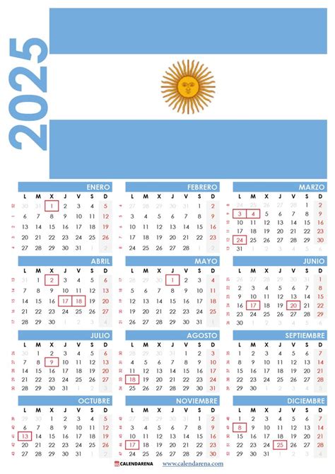 Calendario 2025 Argentina Calendario Argentina Carcasas De Teléfono