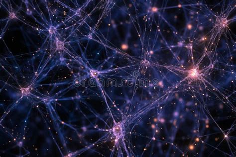 Neural Network Concept Glowing Nodes Interconnected Lines Dark Space