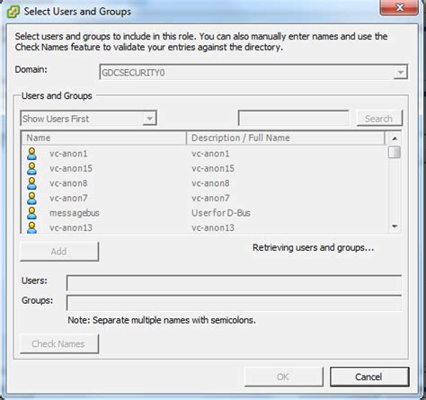 Active Directory Unable To Retrieve Users From Ad On Vmware Vcenter