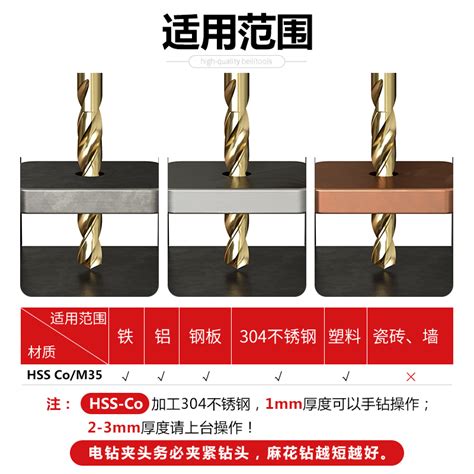 麻花钻头含钴直柄不锈钢专用打孔转头金属合金手电钻套装超硬钻头 虎窝淘