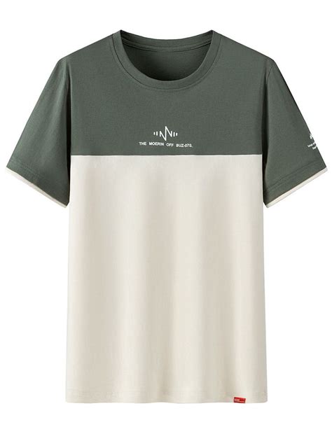 Two Tone Letter Printed Short Sleeves T Shirt Mens Tshirts Tee Shirt