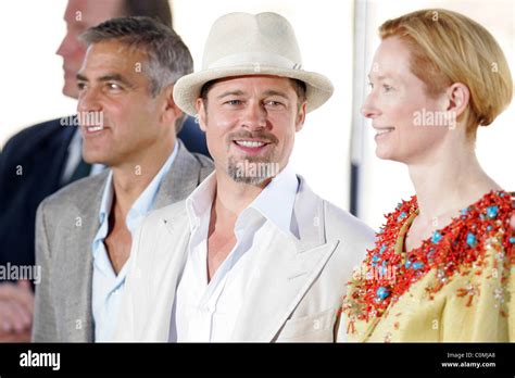 George Clooney Brad Pitt And Tilda Swinton 65th Venice Film Festival Day 1 Burn After
