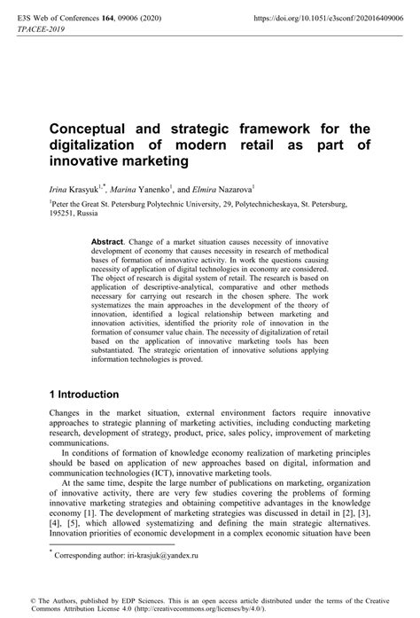 PDF Conceptual And Strategic Framework For The Digitalization Of Modern Retail As Part Of