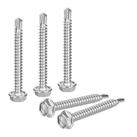 Uxcell Paquete De 25 10 X 1 34 Tornillos Autorroscantes Tornillos Autoperforantes De Acero