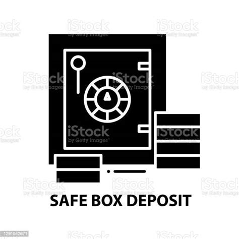 세이프 박스 Deposit 기호 아이콘 편집 가능한 스트로크가 있는 블랙 벡터 사인 컨셉 일러스트레이션 0명에 대한 스톡 벡터 아트 및 기타 이미지 Istock