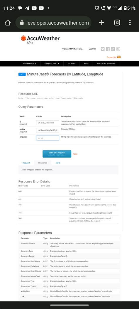 Couldn T Get Values From Accuweather With Minutecast Api Integration Programming Arduino Forum
