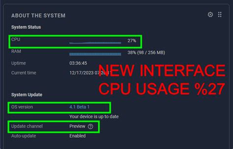 New Interface High Cpu Usage At System Dashboard Page With Device Idle