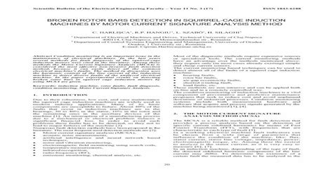 Pdf Broken Rotor Bars Detection In Squirrel Cage Induction Machines By Motor Current Signature