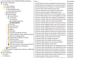 Group Policy Lock Screen Configuration Active Directory Pro