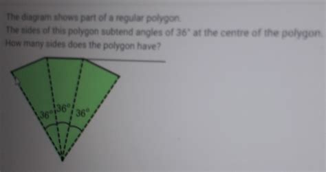 solved the diagram shows part of a regular polygon the sides of this
