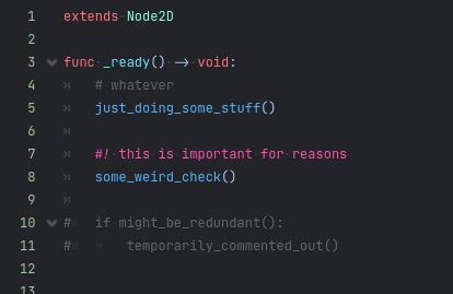 Implement Support For Important Comment Syntax Highlighting Issue Godotengine