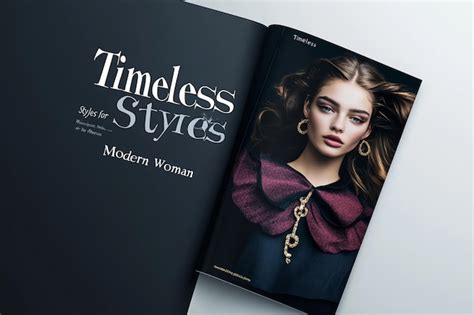 A Set Of Stylish Womans Fashion Magazine Cover Design Template Ai Photo Premium Ai Generated Image