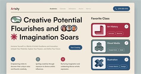 Art School Hero Section Ux And Ui Kits Websites Ft Art And Academy