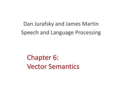 [ppt] chapter 6 vector semantics what do words mean first thought