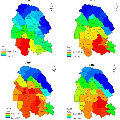 spatial and temporal variations of pm2 5 index in khuzestan province