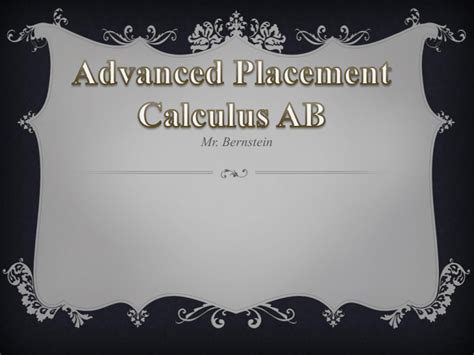 Advanced Placement Calculus Ab