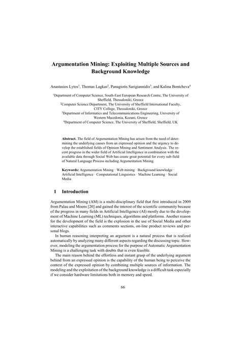 Pdf Argumentation Mining Exploiting Multiple Sources And Background Knowledge