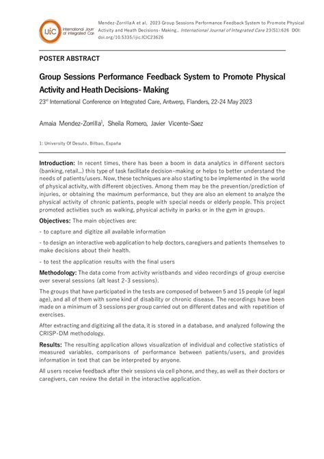 PDF Group Sessions Performance Feedback System To Promote Physical Activity And Heath