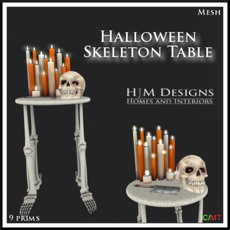 Second Life Marketplace Halloween Skeleton Table