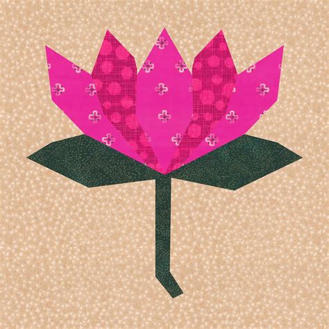 Lotus Flower Foundation Paper Pieced Pattern Fpp Pattern Quilt