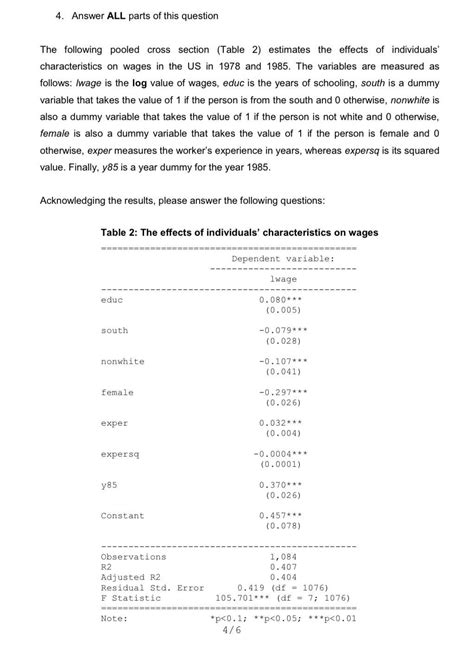 Coefficient Interpretation R Econometrics