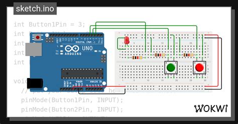 Two Push Buttons Wokwi ESP32 STM32 Arduino Simulator