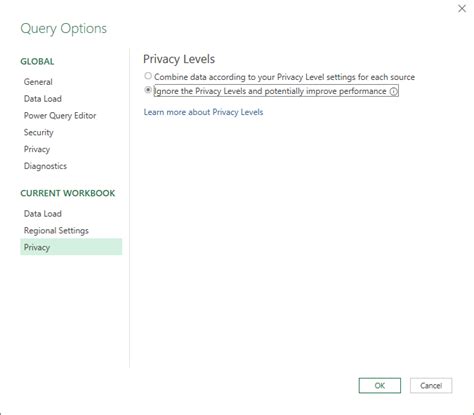 What Are The Privacy Levels For In Power Query Power Bi And Excel