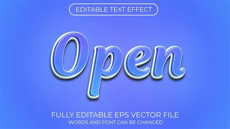 premium vector open text effect