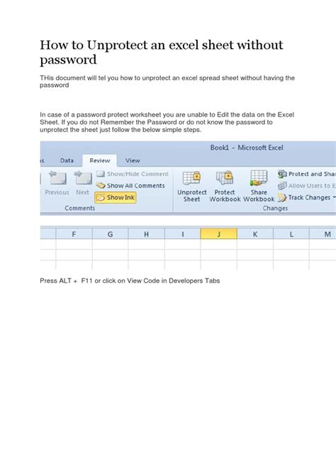 Unlock Excel File Pdf