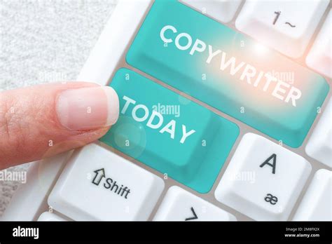 Text Caption Presenting Copywriter Concept Meaning Writing The Text Of Advertisements Or