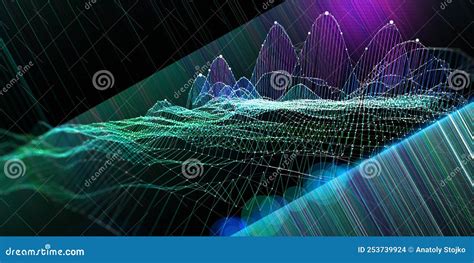 Abstract Background Graph Grid With Blurred Lines And Dots Big Data