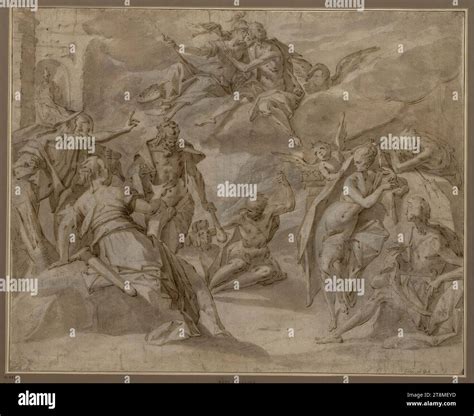 Jupiter S Decision Hans Von Aachen Cologne Prague Around Drawing Dark