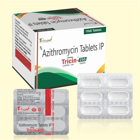 Azithromycin 250mg Tablets Broad Spectrum Antibiotic For Bacterial Infections At ₹ 79 Strip