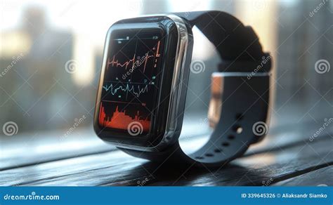 Innovative Smart Wearable Displaying Real Time Health Data On A Sleek Interface Stock