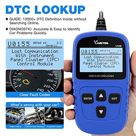 VDIAGTOOL OBD2 Scanner Diagnostic Tool VD10 Car Code Reader Engine Fault Code Reader for Turn ...
