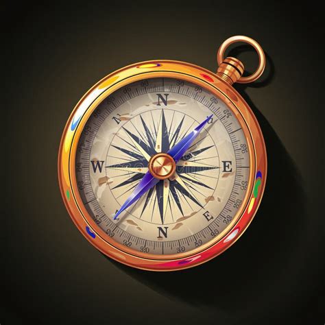 Antique Compass A Symbol Of Exploration And Navigation History Stock