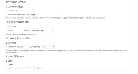 Configure Webform Form Settings Osu Drupal 7 Web Technology