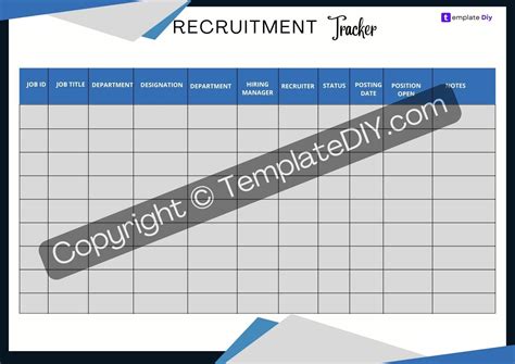 Recruitment Tracker Printable Template Pdf Word Excel