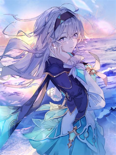 Safebooru 1girl Aqua Skirt Black Hairband Black Jacket Commentary