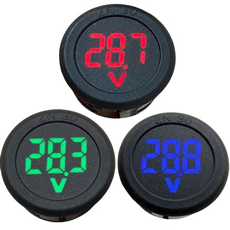 DC 4 100V LED Digital Display Round Two Wire Voltmeter Digital Voltmeter Head Display Reverse