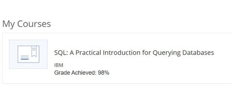 Ive Obtained A New Certification Sql A Practical Introduction For