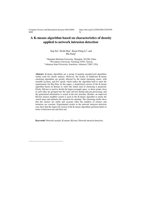 pdf a k means algorithm based on characteristics of density applied