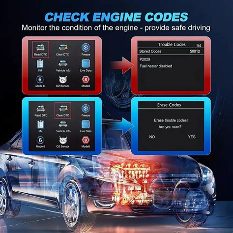 obd2 스캐너 자동차 진단 스캔 테스터 도구 자동 검사 자동차 엔진 지우기 오류 코드 리더 키트 컬러 화면 temu