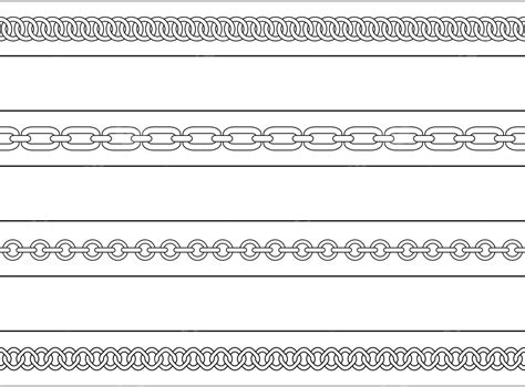 Contour Line Web Page Dividers In The Form Of Chains Vector White
